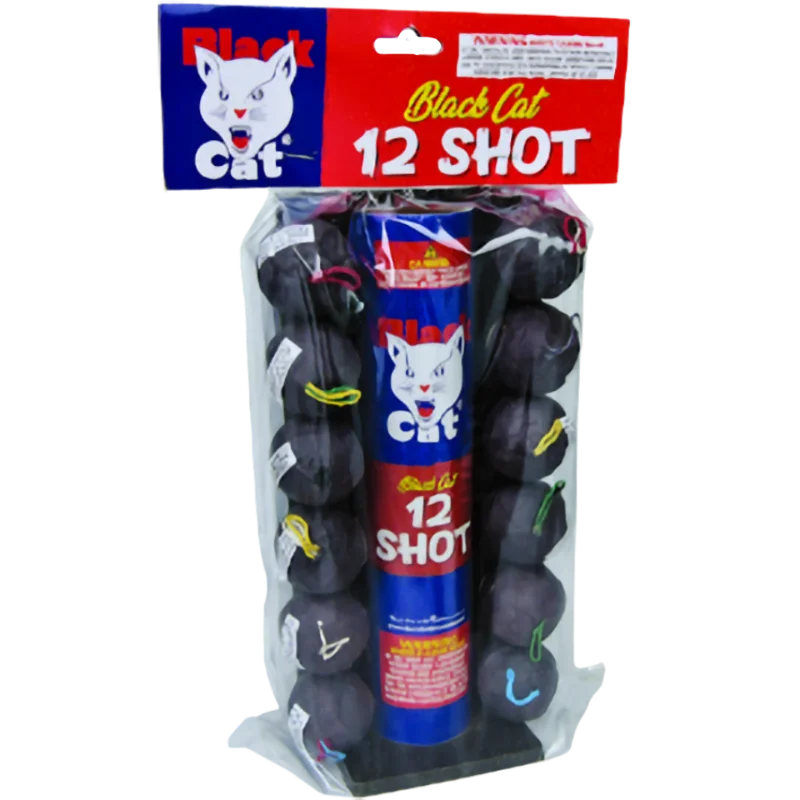 Black Cat 12 Pack Artillery Shells | Captain Boom Fireworks