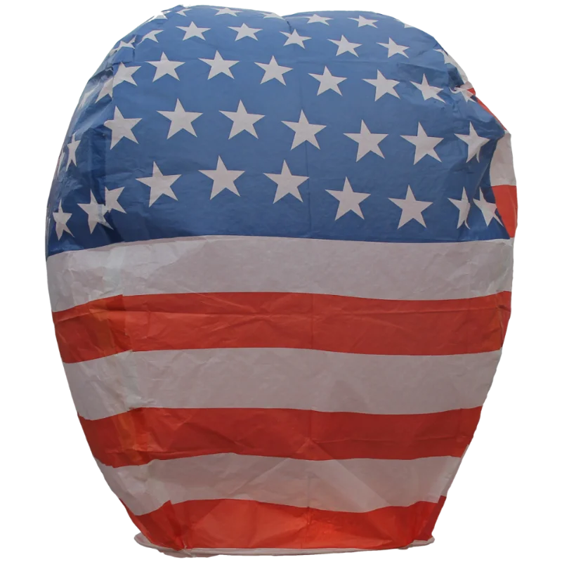 American Flag Sky Lantern 10 Pack | Captain Boom Fireworks