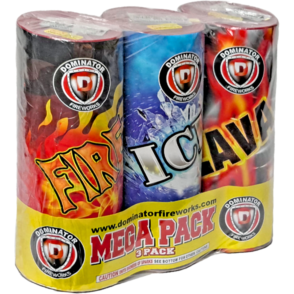 3 Piece Value Pack Fireworks Fountains-Fire-Ice-Lava