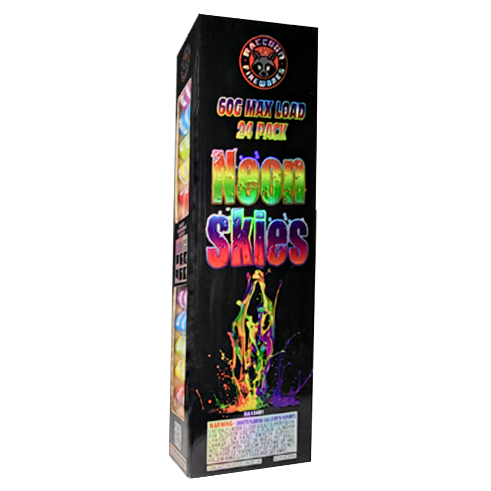 Neon Skies 4" Artillery | Captain Boom Fireworks