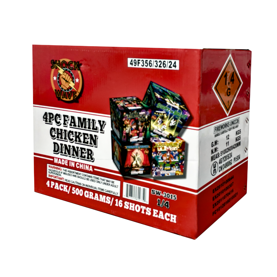 4PC Family Chicken Dinner 500 Gram Assortment | Captain Boom Fireworks